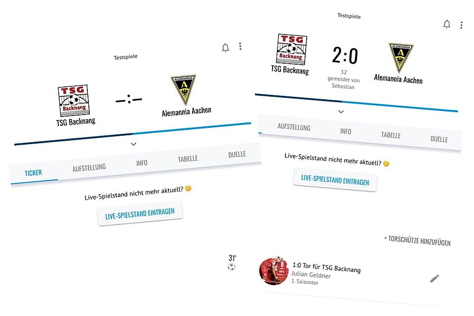 Neu bei FuPa, Top-Mehrwert für alle: "Live-Spielstand melden" - FuPa